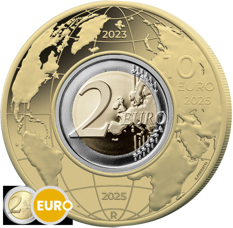 2 Euro + 10 Euro Italien 2025 Amerigo Vespucci PP | 2eurogedenkmunzen.de